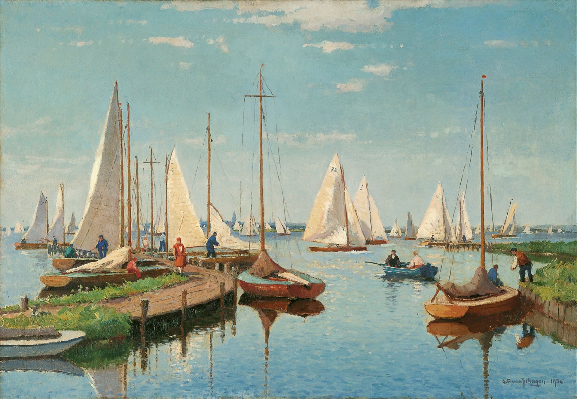Gerbrand Frederik van Schagen | Paintings prev. for Sale | Moored ...
