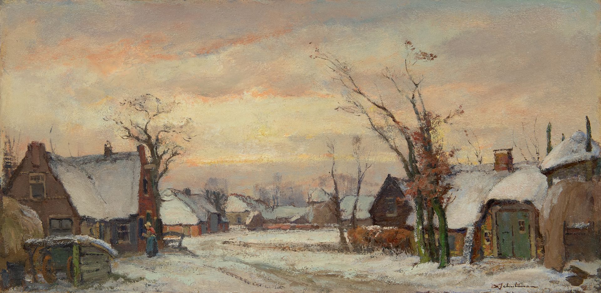 David Schulman | Paintings prev. for Sale | Snowy village in The Gooi