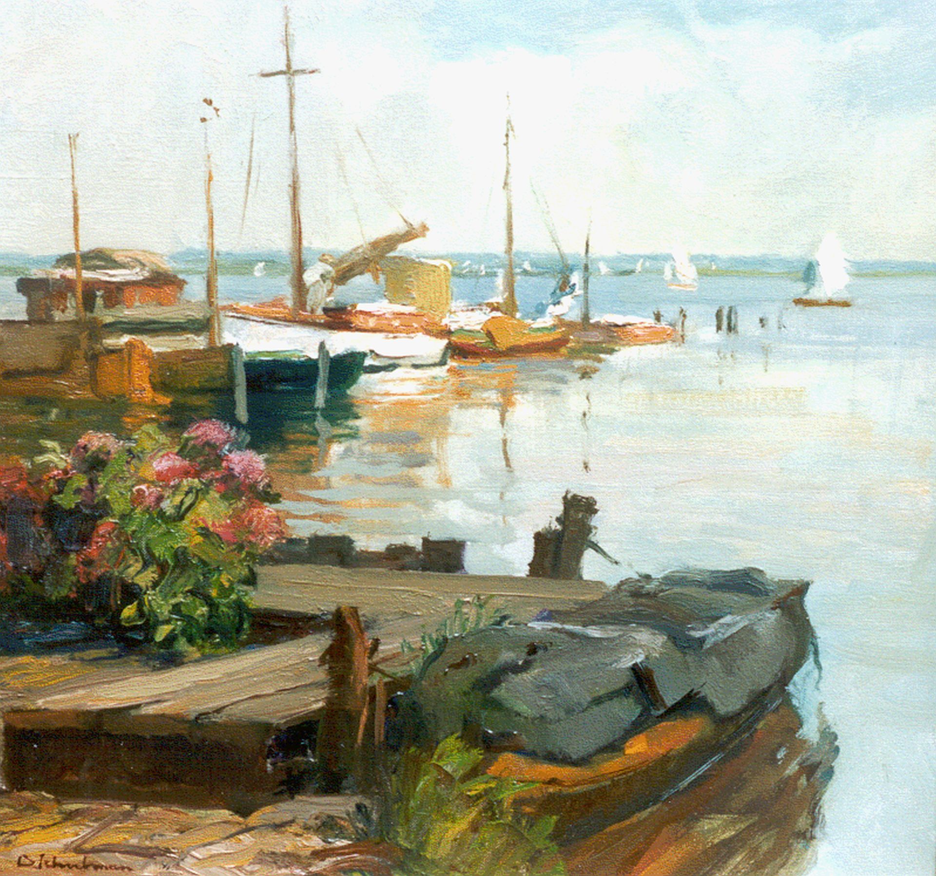 David Schulman | Paintings prev. for Sale | Moored boats, Loosdrechtse ...
