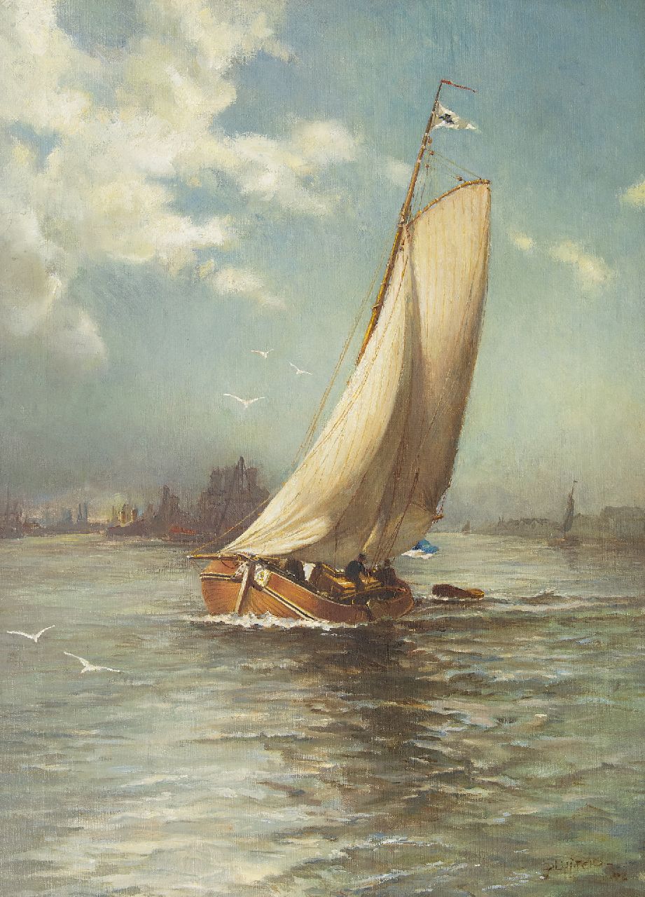 Jan Sluijters | Schilderijen te Koop | De boeier 'Fortuna', zeilend aan ...